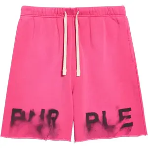 PURPLE BRAND Cotton Fleece Sweat Shorts Pink