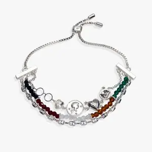 ALEX AND ANI American Girl® Molly 3 Row Bolo Bracelet - Silver