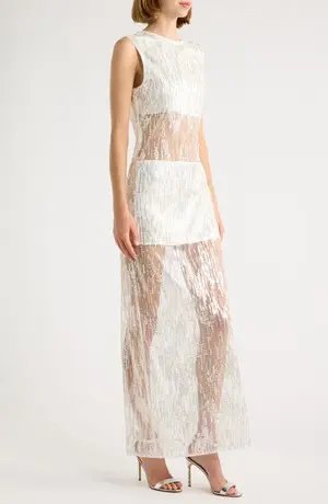 Shona Joy Viva Sequin Detail Sleeveless Maxi Gown