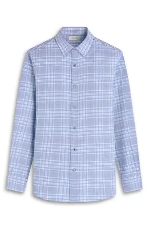 Bugatchi Karl Shaped Plaid Cotton Shirt