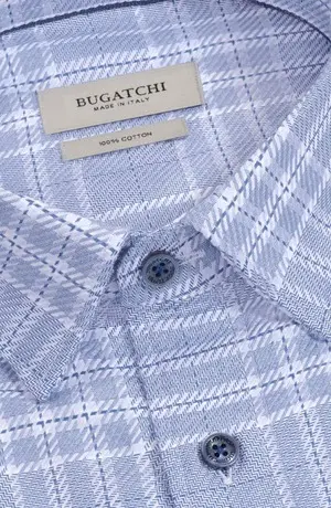 Bugatchi Karl Shaped Plaid Cotton Shirt