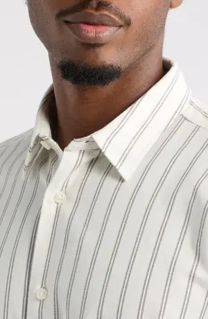 BOSS Emero Striped Long Sleeve Button-up Shirt - Natural