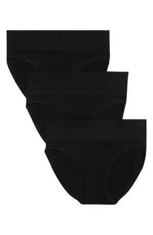 Nordstrom 3-pack Seamless High Cut Briefs - Black