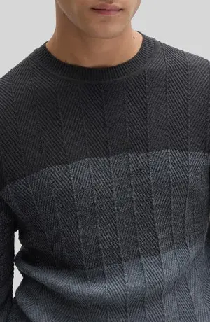 Robert Barakett Marchetti Wool Blend Chevron Sweater