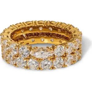 Nadri Twinnie Double Band Stack Ring - Gold