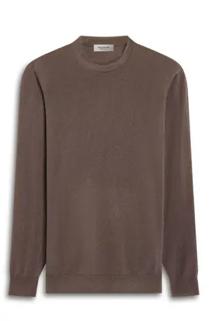 Bugatchi William Merino Wool Crewneck Sweater - Walnut