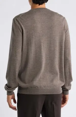 Bugatchi William Merino Wool Crewneck Sweater - Walnut