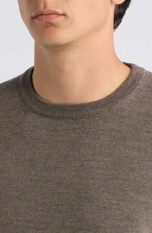 Bugatchi William Merino Wool Crewneck Sweater - Walnut
