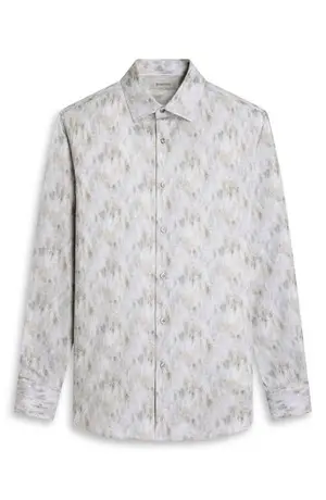 Bugatchi Julian Shaped Fit Print Stretch Button-up Shirt