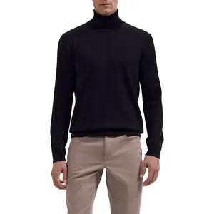 Bugatchi George Extrafine Merino Wool Turtleneck Sweater - Navy