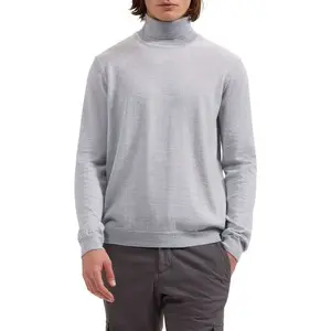 Bugatchi George Extrafine Merino Wool Turtleneck Sweater - Platinum