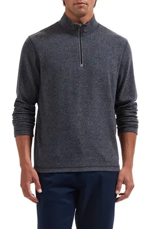 Bugatchi Quarter Zip Pullover Sweater - Navy