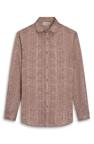 Bugatchi Alvin Shaped Geometric Cotton Blend Shirt