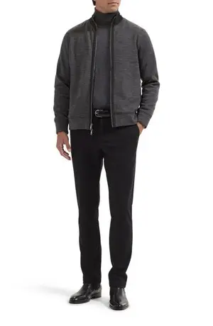 Bugatchi Full Zip Mock Neck Hoodie