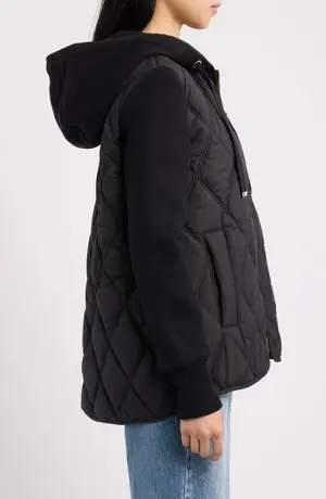 Bernardo Quilted Liner Jacket - Black