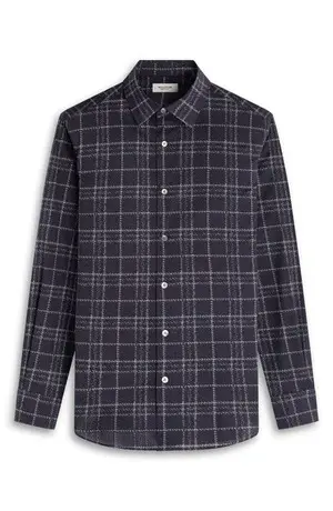 Bugatchi Julian Shaped Fit Plaid Stretch Button-up Shirt