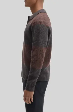 Robert Barakett Sylvestro Long Sleeve Polo Sweater - Espresso
