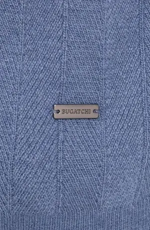 Bugatchi Aran Rib Crewneck Sweater - Navy
