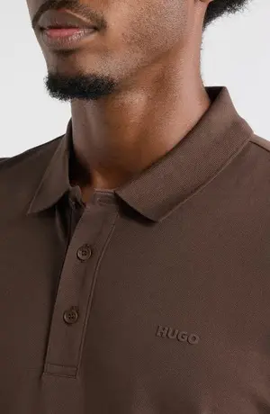 BOSS Donos Pima Cotton Polo - Brown