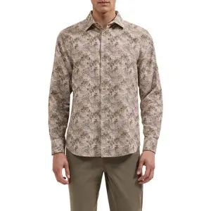 Bugatchi Julian Floral Long Sleeved Button Down Shirt - Ginger