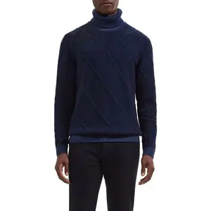 Bugatchi Diamond Turtleneck Sweater - Navy