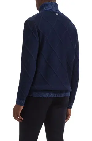 Bugatchi Diamond Turtleneck Sweater - Navy