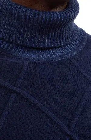 Bugatchi Diamond Turtleneck Sweater - Navy