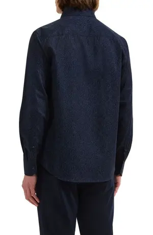 Bugatchi Julian Jacquard Long Sleeve Cotton Button-up Shirt