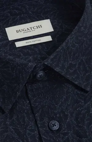 Bugatchi Julian Jacquard Long Sleeve Cotton Button-up Shirt