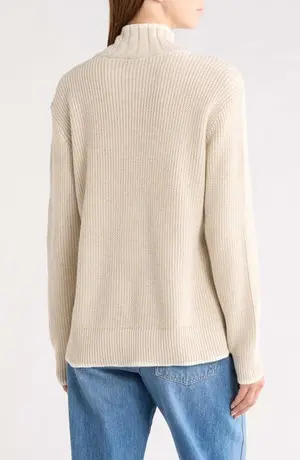 Vince Camuto Mixed Stitch Turtleneck Sweater