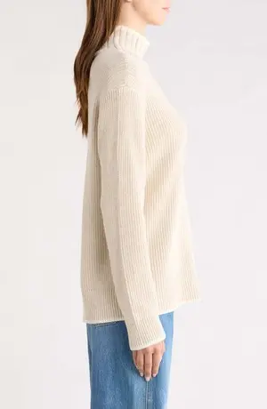 Vince Camuto Mixed Stitch Turtleneck Sweater