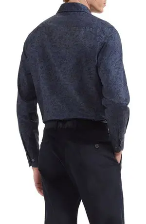 Bugatchi Julian Shaped Fit Long Sleeve Cotton Shirt