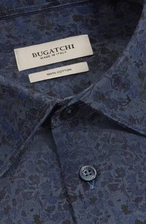 Bugatchi Julian Shaped Fit Long Sleeve Cotton Shirt