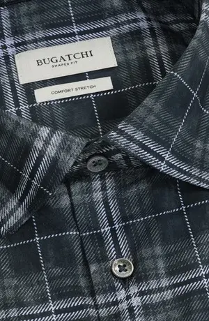 Bugatchi Axel Plaid Long Sleeve Shaped Shirt