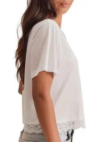 Splendid Lainey Lace Trim Jersey Tee - Shell
