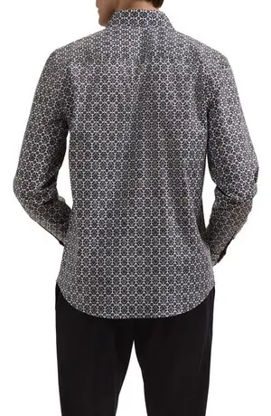 Bugatchi Axel Shaped Long Sleeve Patterned Shirt