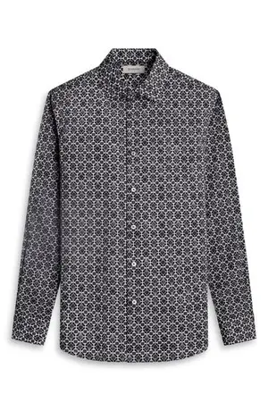 Bugatchi Axel Shaped Long Sleeve Patterned Shirt
