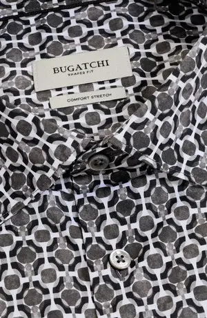 Bugatchi Axel Shaped Long Sleeve Patterned Shirt