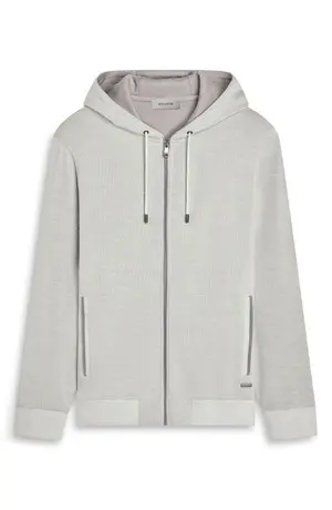 Bugatchi Full Zip Hoodie - Chalk