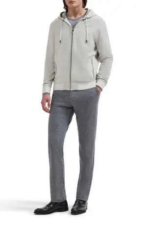 Bugatchi Full Zip Hoodie - Chalk