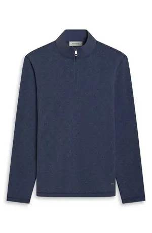 Bugatchi Quarter Zip Sweater - Navy