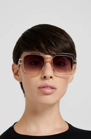 Carrera Eyewear Square Frame Sunglasses - Beige/burgundy