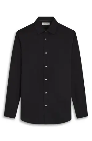 Bugatchi Julian Shaped Fit Solid Jacquard Button-up Shirt