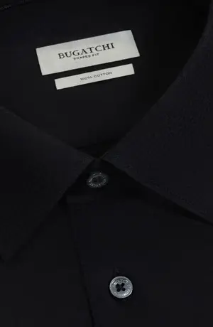 Bugatchi Julian Shaped Fit Solid Jacquard Button-up Shirt
