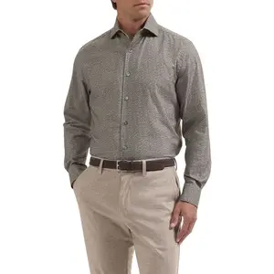Bugatchi Alvin Shaped Fit Geo Print Button-up Shirt - Olive