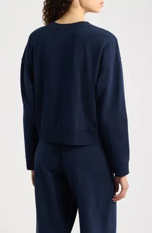 Eileen Fisher Cropped Organic Cotton Sweatshirt - Ink