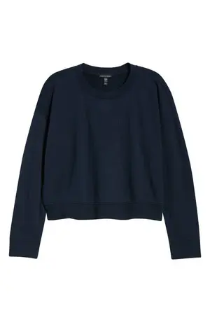 Eileen Fisher Cropped Organic Cotton Sweatshirt - Ink