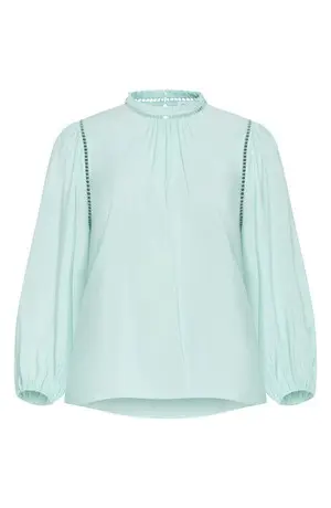 City Chic Lorena Smocked Neck Top