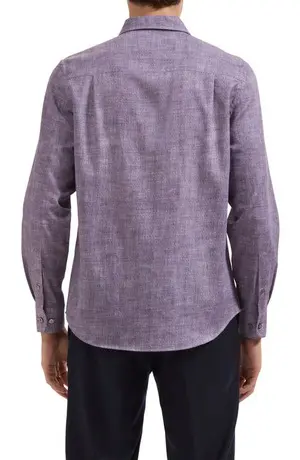 Bugatchi Alvin Shaped Fit Long Sleeve Cotton Shirt