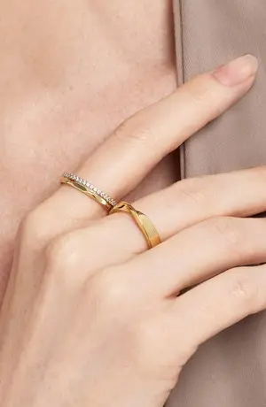 ANA LUISA 14k Plated Cubic Zirconia Band Ring